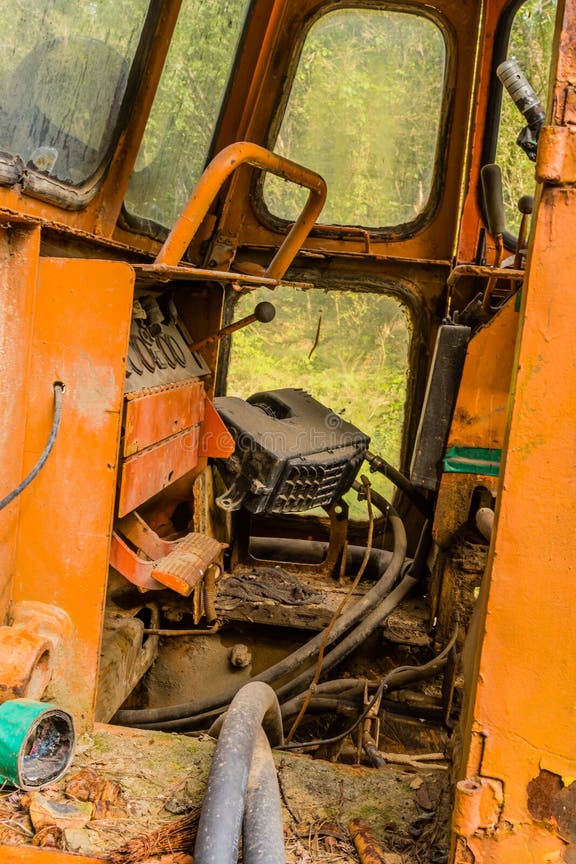 Inside Cab of Old Bulldozer Stock Image - Image of equipment, inside ...