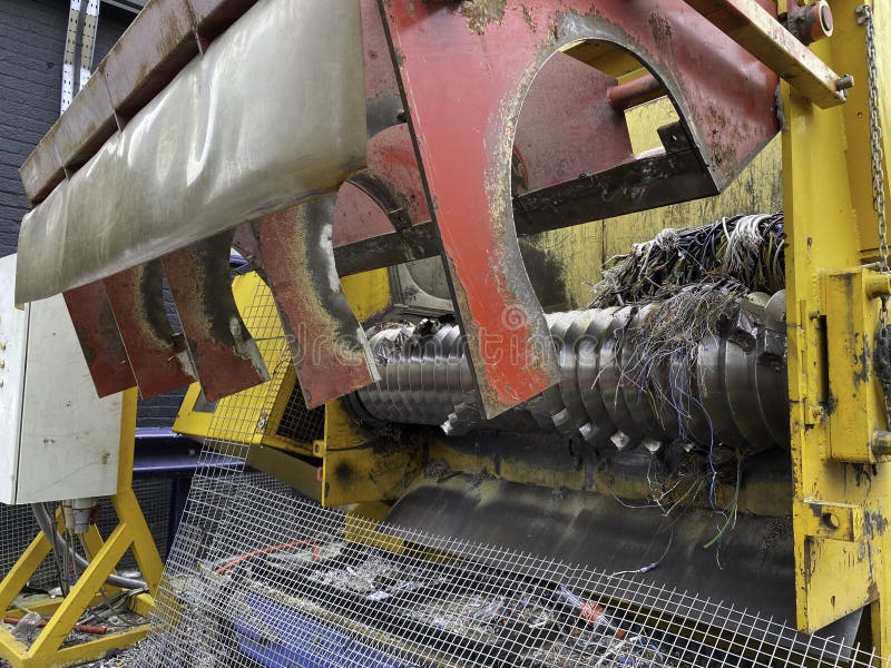 Inside of a Cable Shredder Machine Used for Recycling Copper in a ...