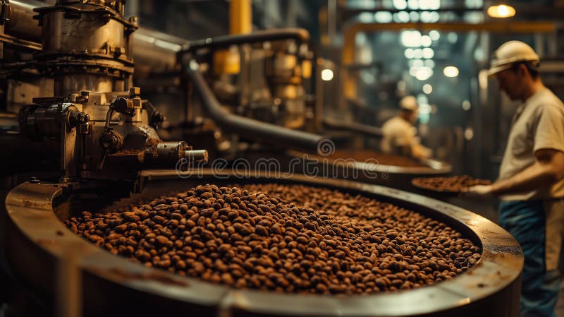 Inside a Cacao Processing Plant: Workers Sorting Cocoa Beans for ...