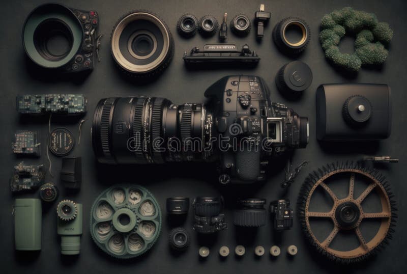 Inside Camera Gear Abstract Background Graphic Design Stock ...