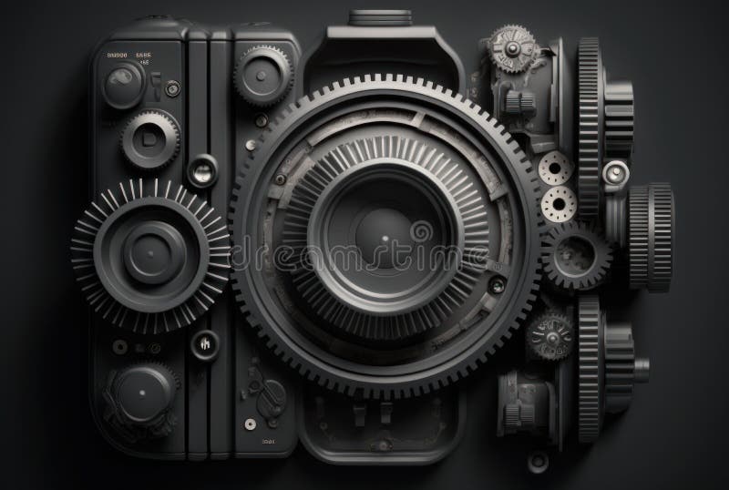 Inside Camera Gear Abstract Background Graphic Design Stock ...