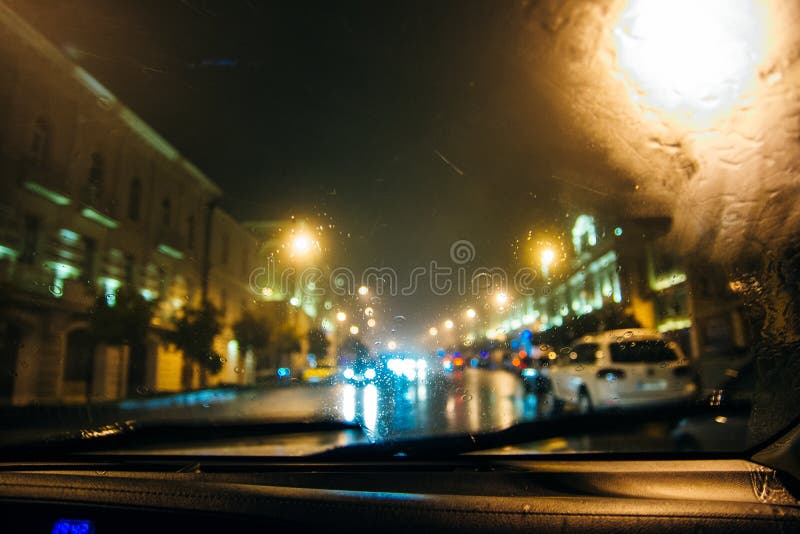 Inside the Car. Abstract Blurry in Rainy Day for Background Stock Photo ... Inside the Car. Abstract Blurry in Rainy Day for Background Stock Photo ...