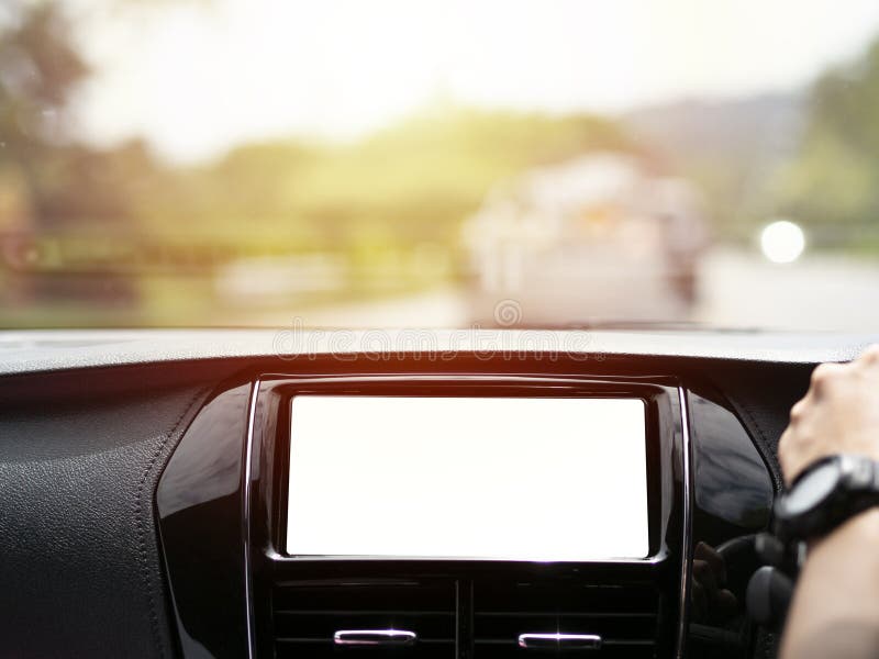 Inside the Car is Driving on a Beautiful Mountainous Road Stock Image ...