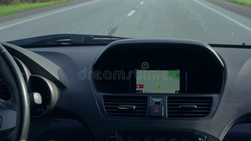 Inside a Car. a GPS Module is on Stock Image - Image of driver, panel ...