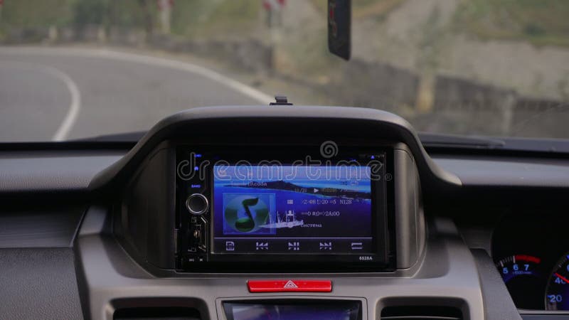 Inside a Car. a GPS Module is on Stock Image - Image of mountains, lane ...