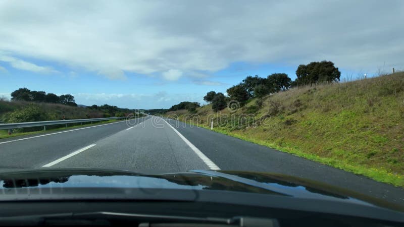 Inside a Car, Looking Out at an Open Road Stock Video - Video of travel ...