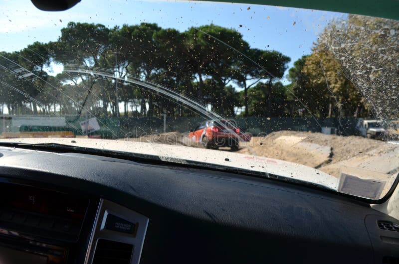 Inside a Car during a 4x4 Off-road Event Stock Photo - Image of roll ...