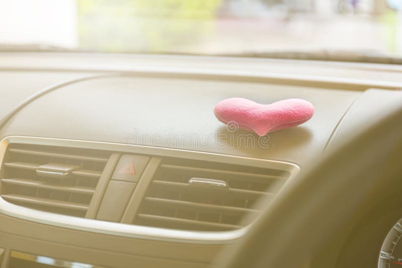 Inside Car with Pink Heart and Filter Light Stock Illustration ...