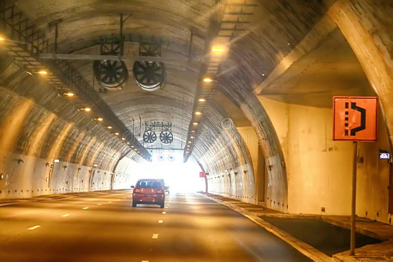 Inside Car Tunnel in the Mountains in Israel, Middle East Stock Photo ...