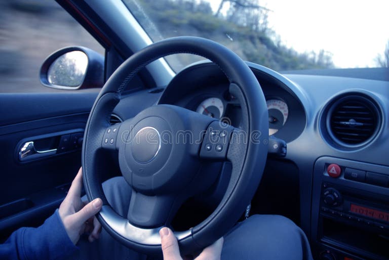Inside car view stock photo. Image of bright, race, hands - 11826656