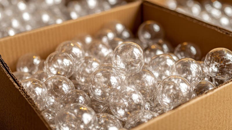 Cardboard Box Plastic Bubble Wrap Packaging Materials Inside Stock ...