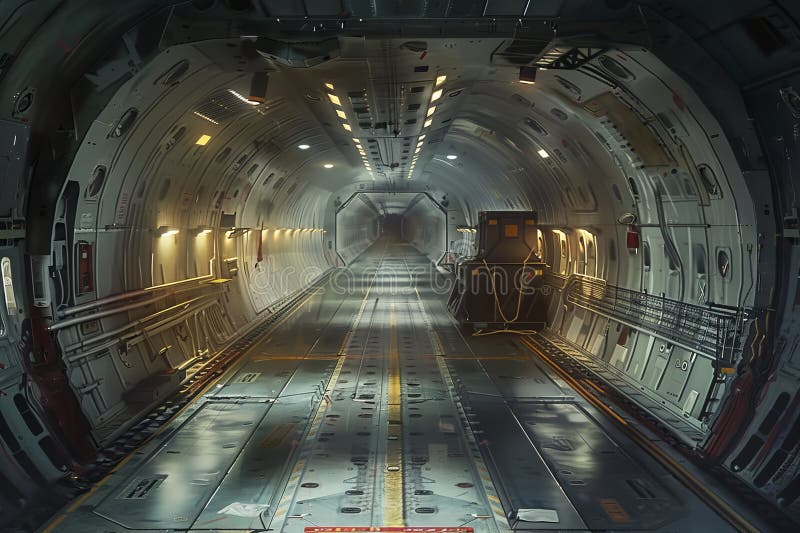 Inside the Cargo Bay of the Aircraft Stock Image - Image of airliner ...