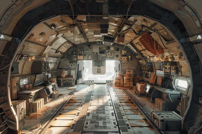 Inside the Cargo Bay of the Aircraft Stock Photo - Image of airport ...