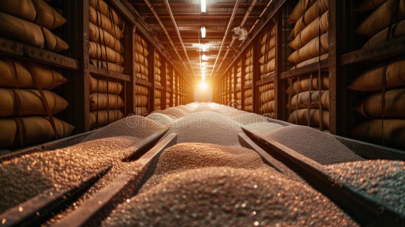 Inside the Cargo Hold of a Bulk Carrier Where Hundreds of Tons of Grain ...
