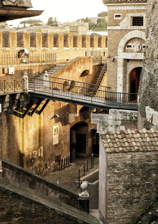 Inside the Castel Sant`Angelo in Rome Stock Image - Image of europe ...