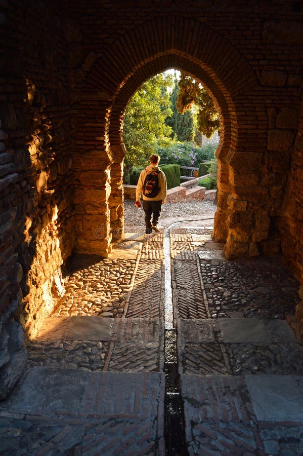 Inside Castillo De Gibralfaro, Moorish Fortress Castle in Malaga, Spain ...
