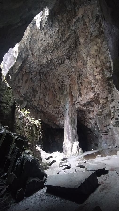 Inside the Cathedral Cave at Little Langdale Stock Image - Image of ...