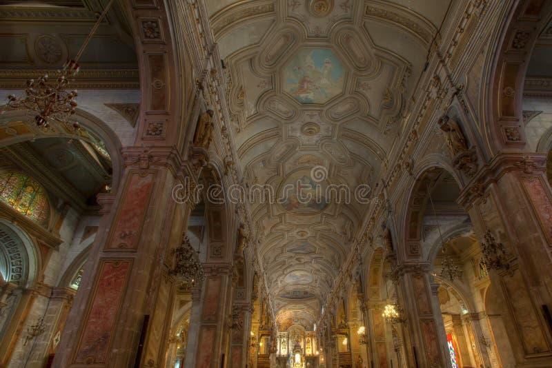 Inside of Cathedral De Santiago, Chile Editorial Image - Image of ...