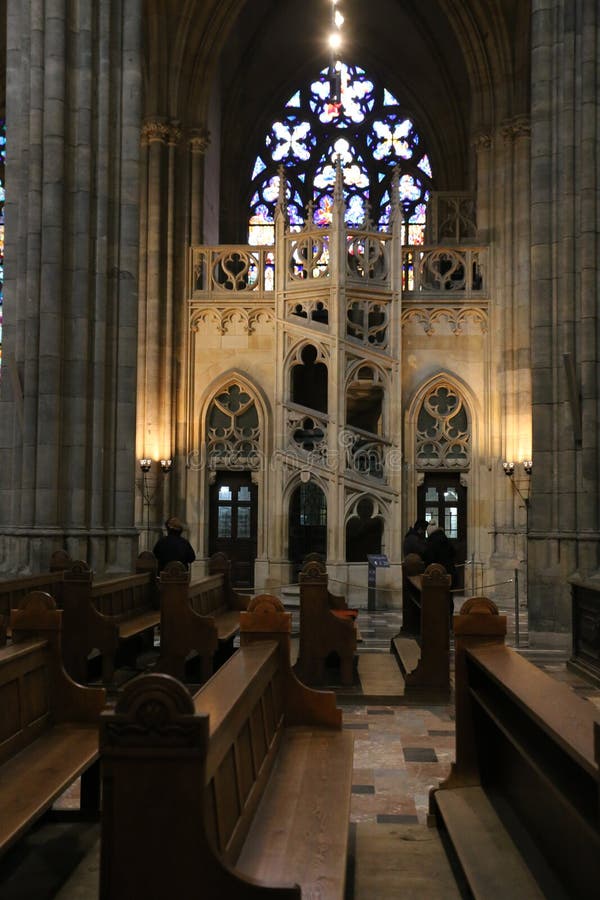 Inside Cathedral Prague editorial photo. Image of gothic - 36567026