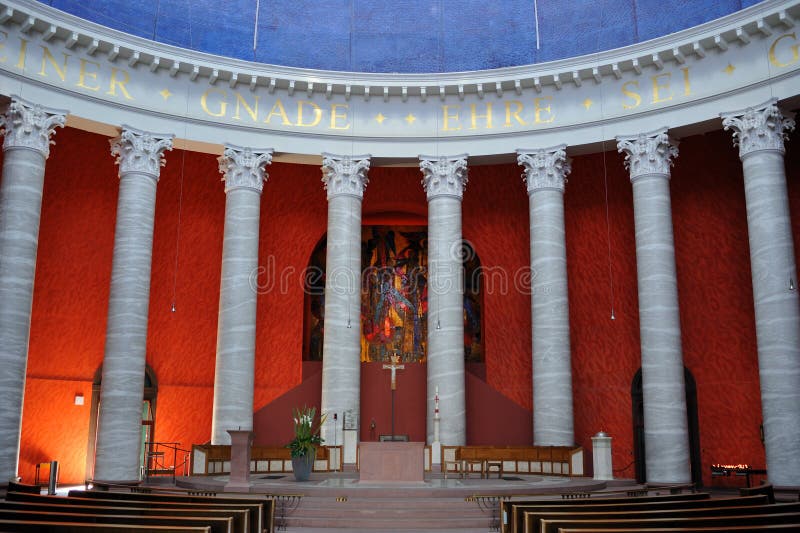 German Catholic Church Interior Architecture Stock Photo - Image of ...