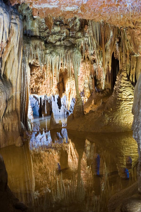 Inside a cave stock photo. Image of reflection, tourism - 26611036