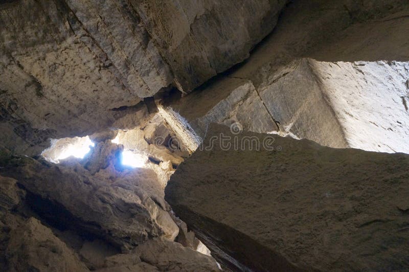Inside a Cave Near the Dead Sea Shore Stock Image - Image of inside ...