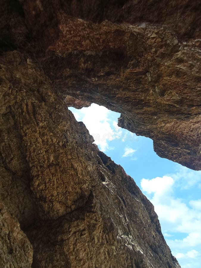 Inside a Cave in Rote Island Stock Image - Image of badlands, rock ...