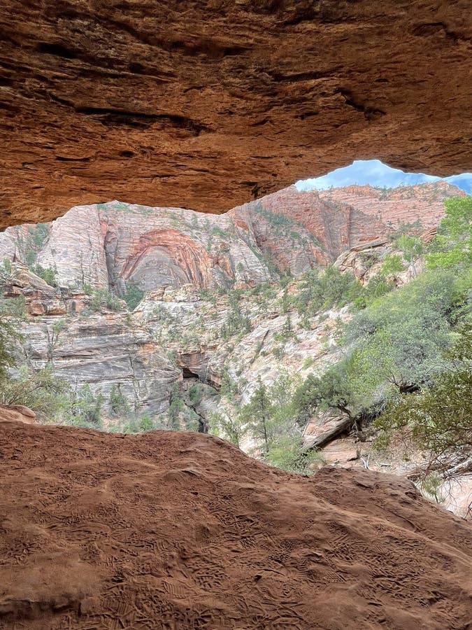 Inside a Cave in Zion National Park Stock Photo - Image of wilderness ...