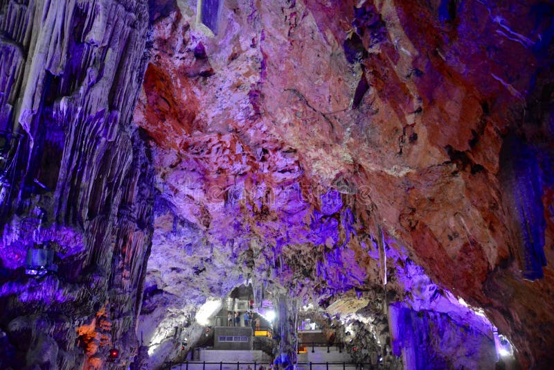 Inside the Caves in Gibraltar Stock Image - Image of colours ...