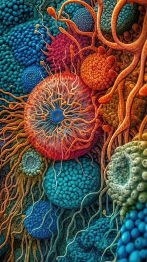 Inside a Cell: a Vivid View of the Golgi Apparatus . Stock Illustration ...