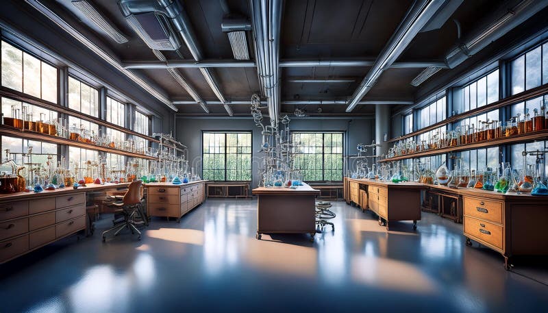 Inside a Chemistry Lab, AI Generated Stock Illustration - Illustration ...
