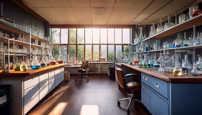 Inside a Chemistry Lab, AI Generated Stock Illustration - Illustration ...