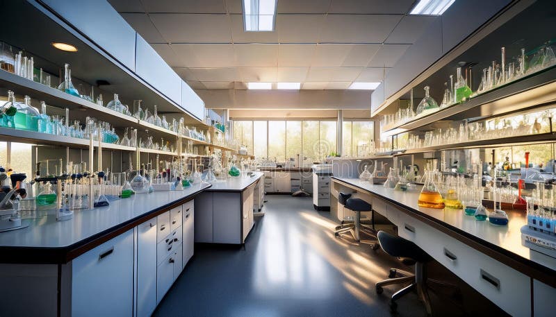 Inside a Chemistry Lab, AI Generated Stock Illustration - Illustration ...