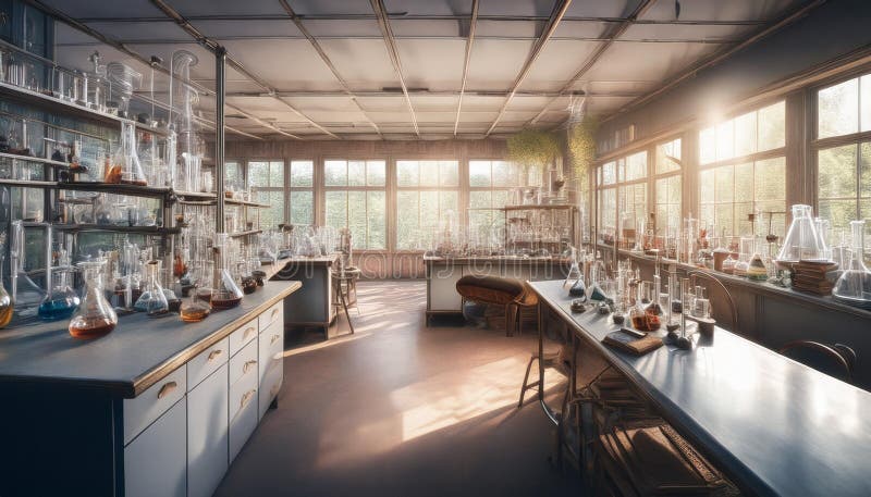Inside a Chemistry Lab, AI Generated Stock Illustration - Illustration ...
