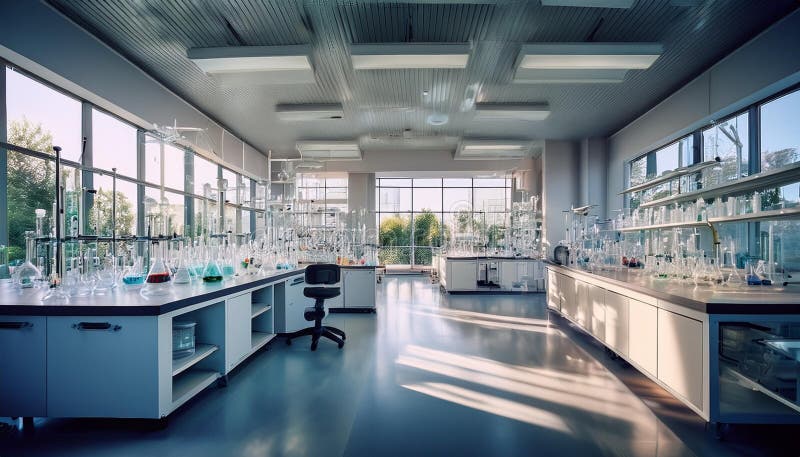 Inside a Chemistry Lab, AI Generated Stock Illustration - Illustration ...