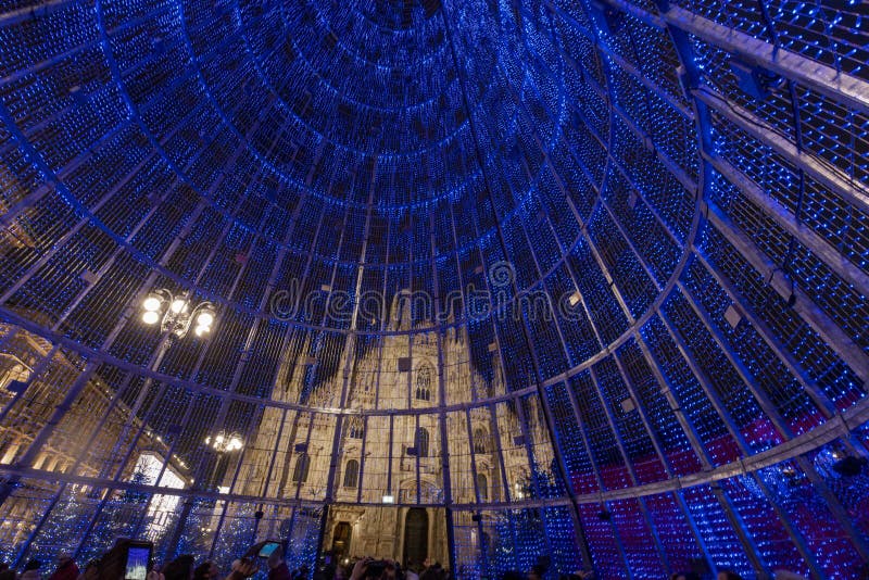 Inside Christmas Tree in Milan Duomo Square Editorial Image - Image of ...