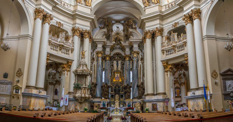 Inside a Church - Interior Decoration of Ancient Cathedral Editorial ...