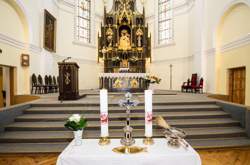 Inside of a church editorial photography. Image of benches - 32866977