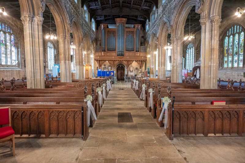 Inside of a Church Looking Up the Aisle Stock Image - Image of religion ...