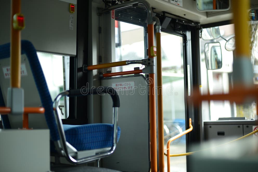 Inside of a City Bus with Empty Passengers Seats Stock Image - Image of ...