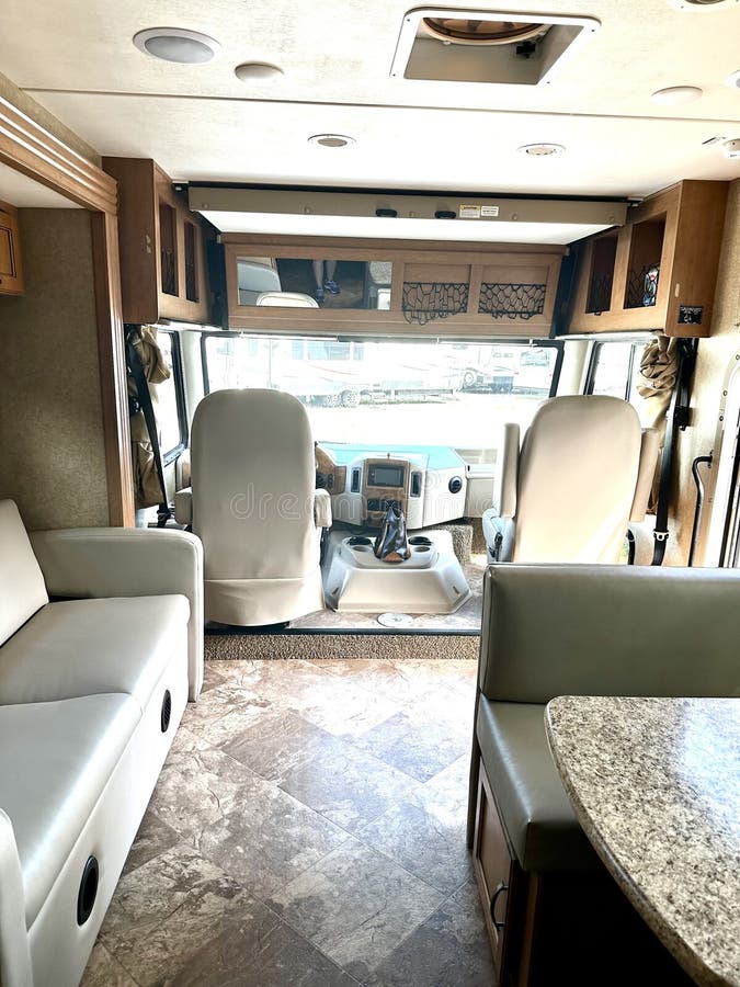 Inside a Class a Motorhome stock image. Image of room - 357369963