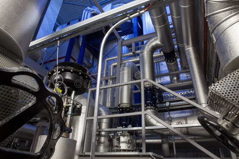 Inside Co Generation Power Plant Stock Image - Image of pipe ...