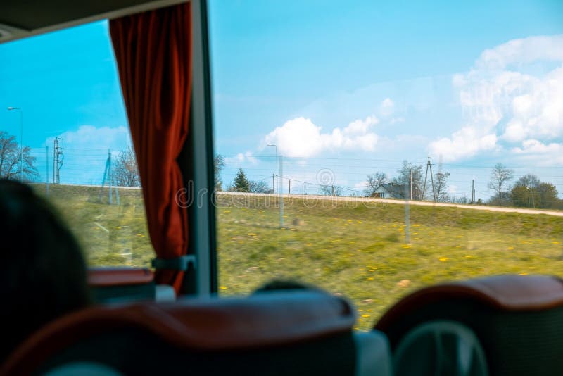 Inside coach bus road trip stock image. Image of inside - 248248447