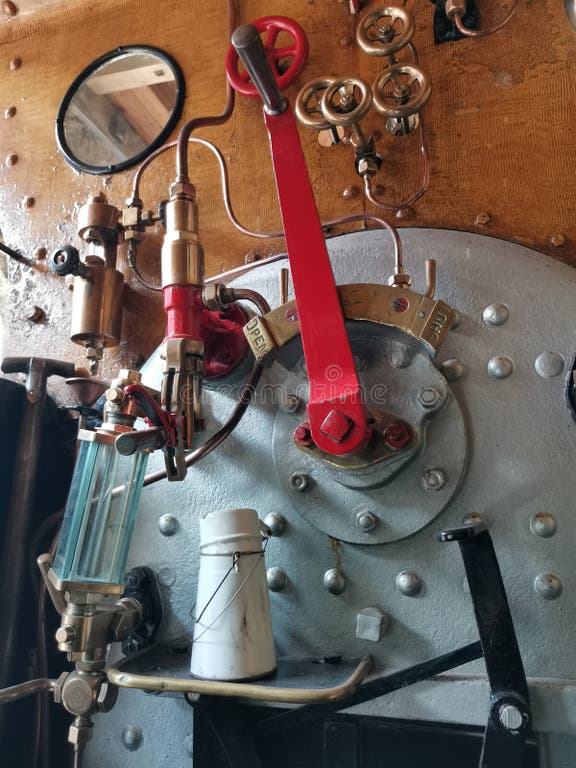 Inside the Cockpit and on the Plate of Steam Engine Stock Photo - Image ...
