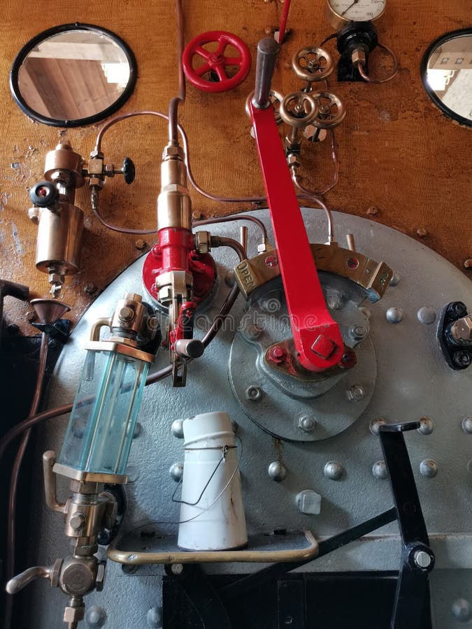 Inside the Cockpit and on the Plate of Steam Engine Stock Image - Image ...