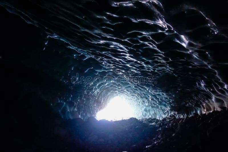 Inside a cold ice cave stock image. Image of nature - 240265475