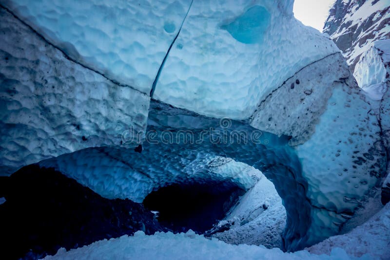 Inside a cold ice cave stock photo. Image of frost, nature - 240266064