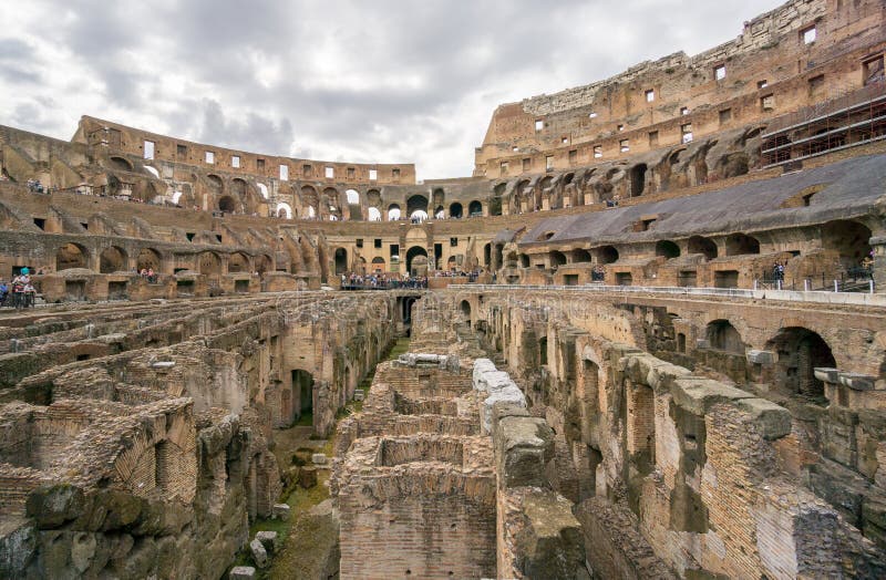 Inside the Coliseum, Rome, in Summer Stock Image - Image of landmark ...