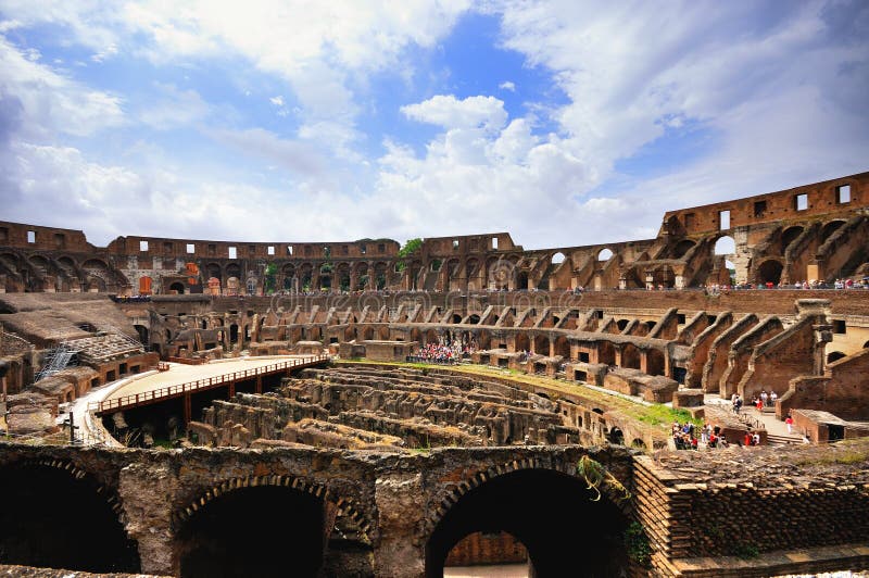 Inside the Colloseum, Rome stock image. Image of landmark - 31315367