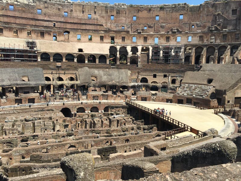 Inside the Colosseum stock image. Image of european - 154270753